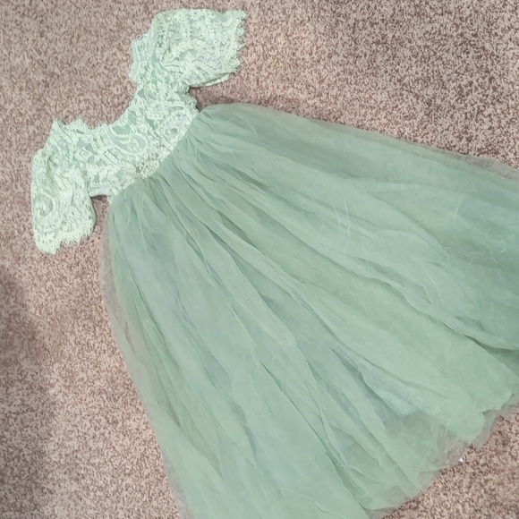 Dresses | Girl Paisley Lace Back Aline Straight Tutu Tulle Party Flower ...